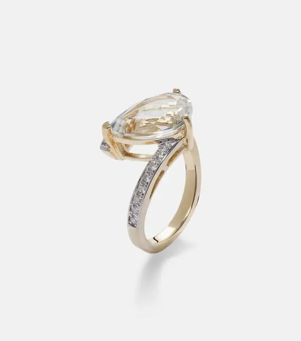 Mateo Ring With Topaz And Diamonds - Gold