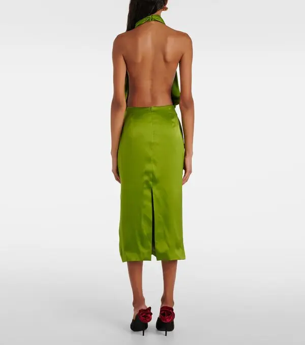 Magda Butrym Halterneck Silk Satin Midi Dress