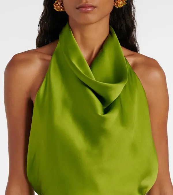Magda Butrym Halterneck Silk Satin Midi Dress