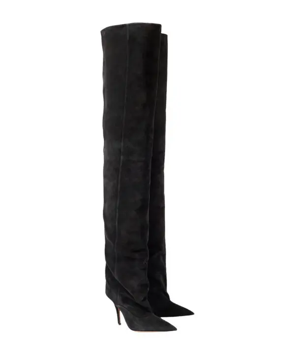 Paris Texas Ines 105 Suede Over-the-knee Boots - Black