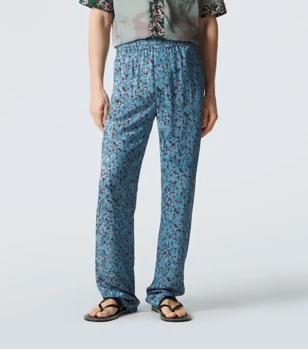 Dries Van Noten Printed Straight Leg Trousers