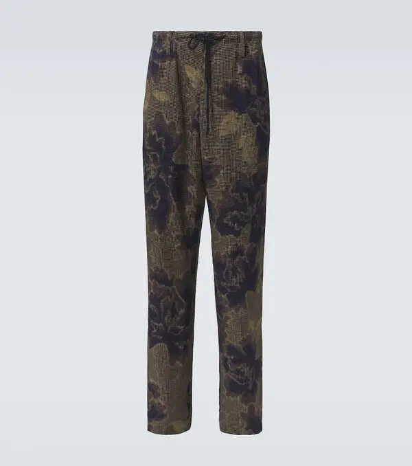 Dries Van Noten Printed Straight Leg Trousers