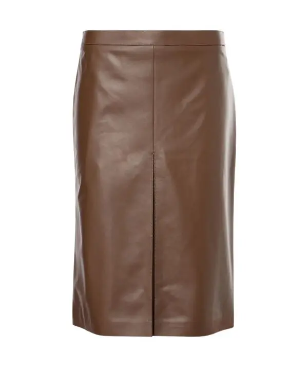 TOD'S Leather Pencil Skirt - Brown