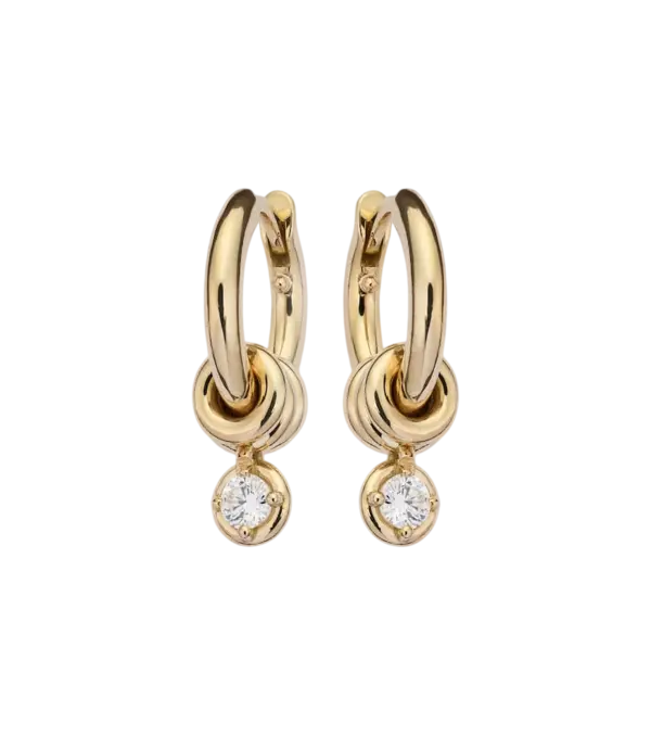 SPINELLI KILCOLLIN Zahra Micro 18kt Hoop Earrings With Diamonds - Gold