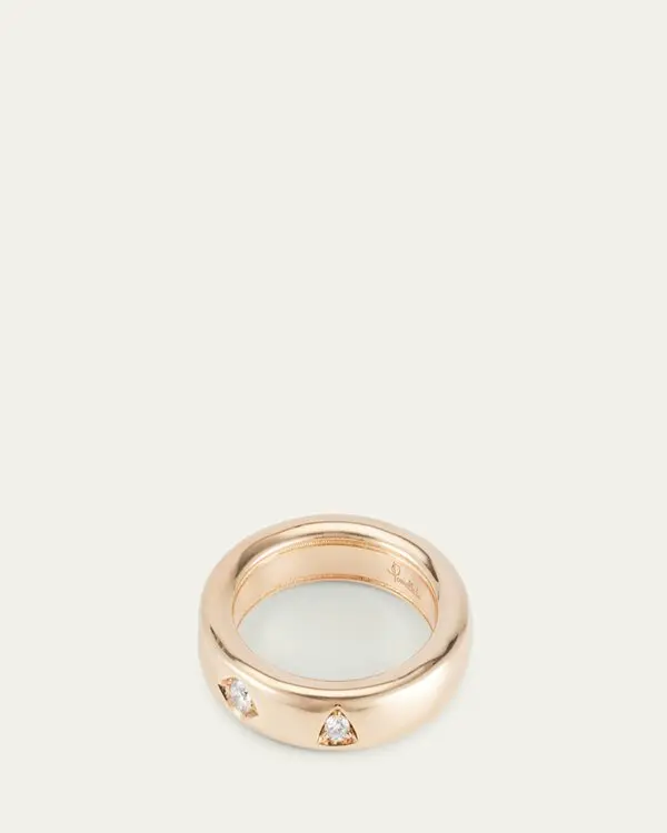 Pomellato Iconica 18k Diamond Band Ring - Rose Gold