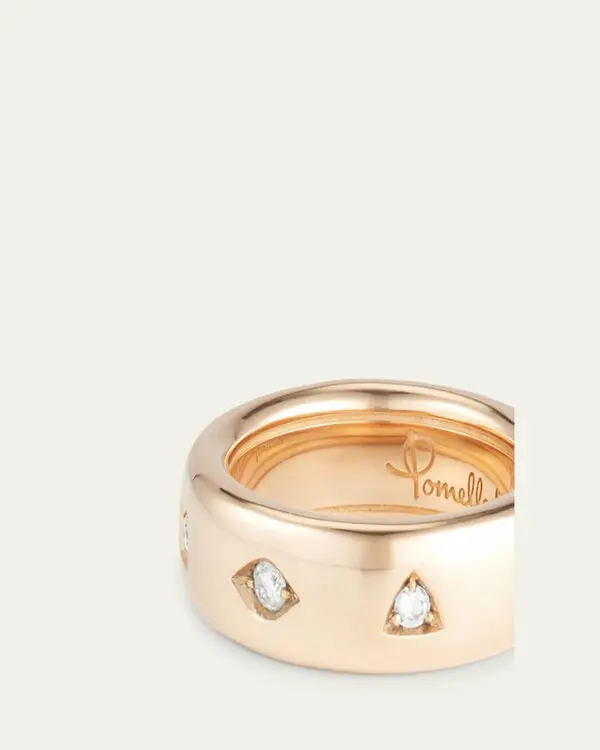 Pomellato Iconica 18k Diamond Band Ring - Rose Gold