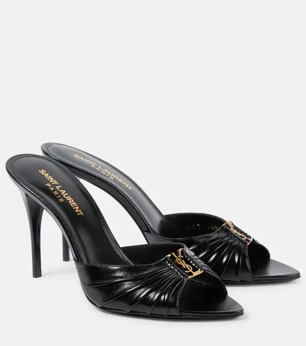 Saint Laurent Babylone Leather Mules