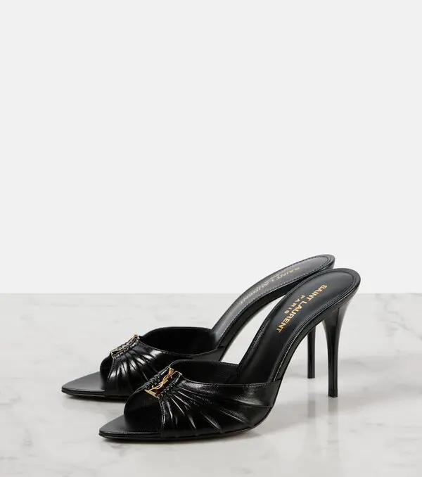 Saint Laurent Babylone Leather Mules