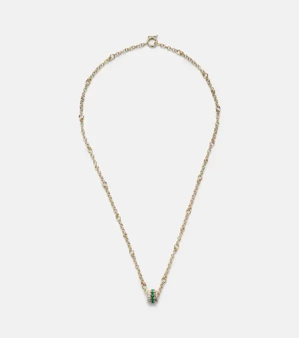 SPINELLI KILCOLLIN Gravity Diamond And Emerald Chain Necklace - Gold