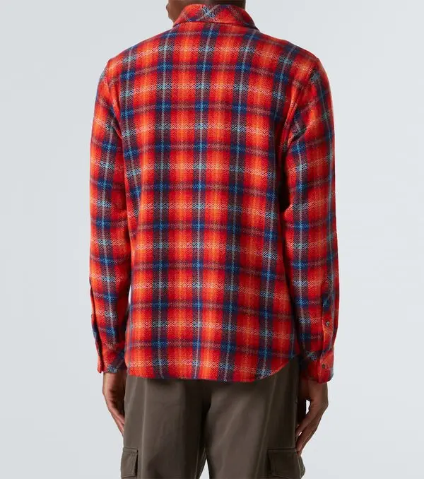 GOD'S TRUE CASHMERE Checked Cashmere Shirt - Red
