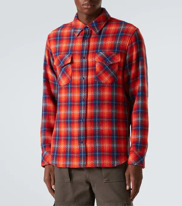 GOD'S TRUE CASHMERE Checked Cashmere Shirt - Red