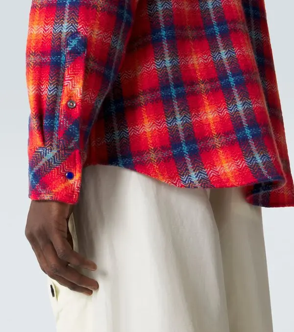 GOD'S TRUE CASHMERE Checked Cashmere Shirt - Red
