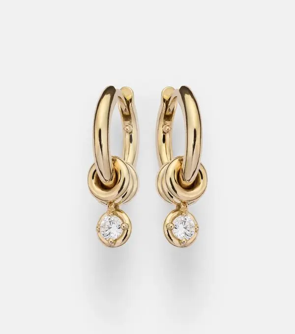 SPINELLI KILCOLLIN Zahra Micro 18kt Hoop Earrings With Diamonds - Gold