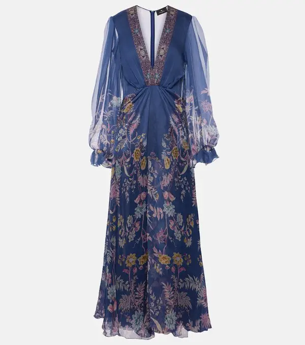 Etro Printed Silk Gown