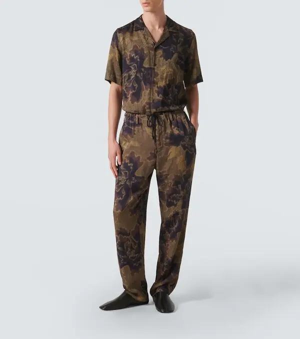 Dries Van Noten Printed Straight Leg Trousers