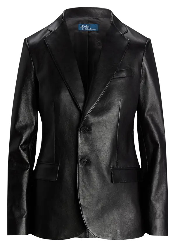 Polo Ralph Lauren Lambskin Leather Blazer - Black