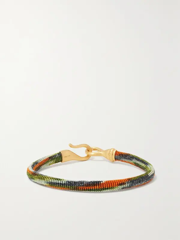 OLE LYNGGAARD COPENHAGEN Life 18-karat Gold And Rope Bracelet - Green