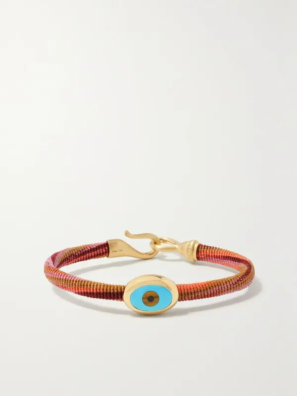 OLE LYNGGAARD COPENHAGEN Life 18-karat Gold, Turquoise And Enamel Bracelet - Red