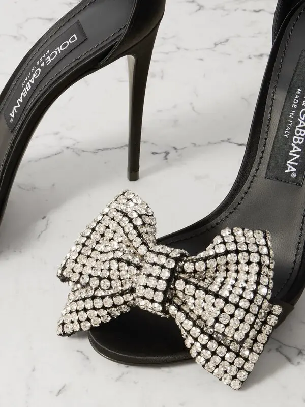 Dolce & Gabbana Crystal-embellished Satin Pumps