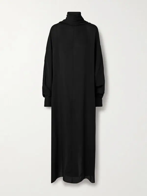 Khaite Lexi Open-back Tie-neck Silk-chiffon Maxi Dress