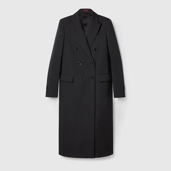 Gucci Long Wool Double-breasted Coat