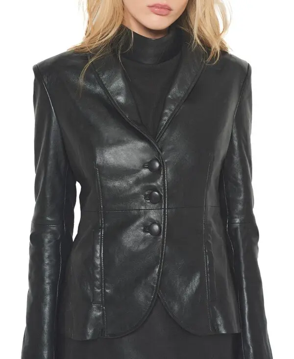 AS By DF Upcycled Tailored Leather Blazer
