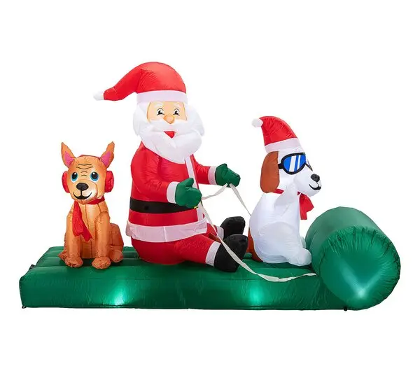 MR. CHRISTMAS 8 Ft. Outdoor Lit Inflatable Sa Nta's Dog Sled - One-color
