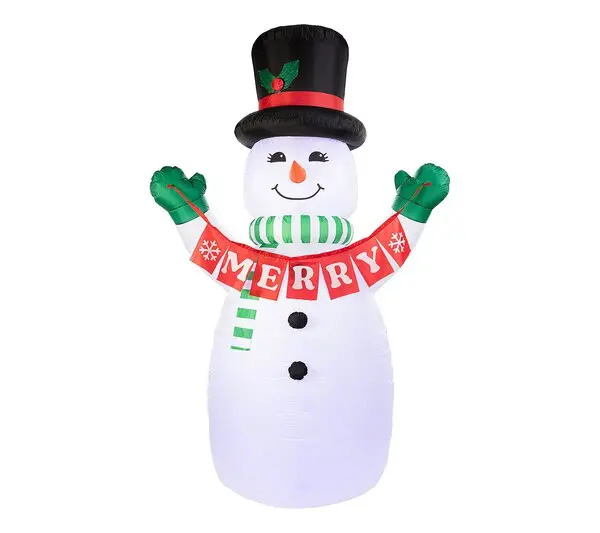 MR. CHRISTMAS 10 Ft. Outdoor Lit Inflatable M Erry Snowman - One-color