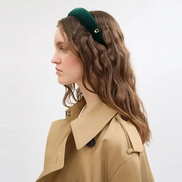 Coach Velvet Headband In Green - 30% Off | Editorialist display picture 2
