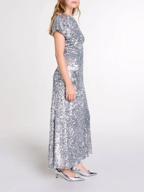 Maje Sequin Embellished Maxi Dress