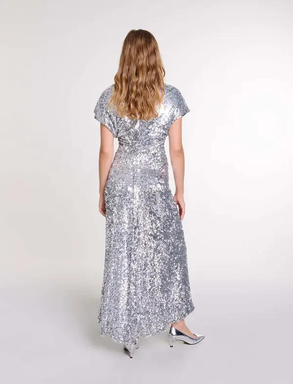 Maje Sequin Embellished Maxi Dress