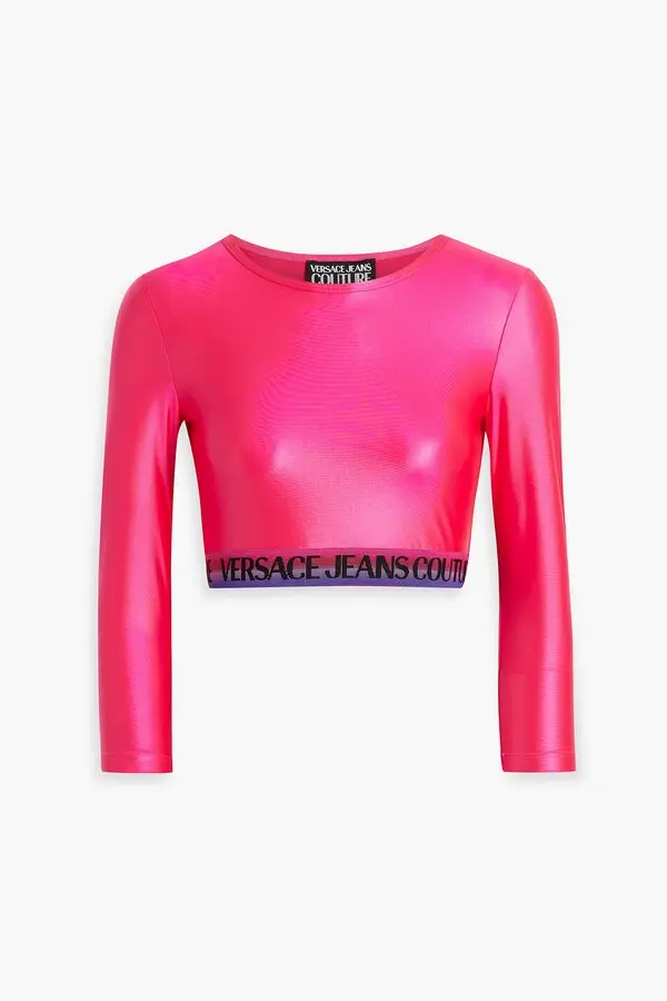 Versace Cropped Stretch Top - Bright Pink