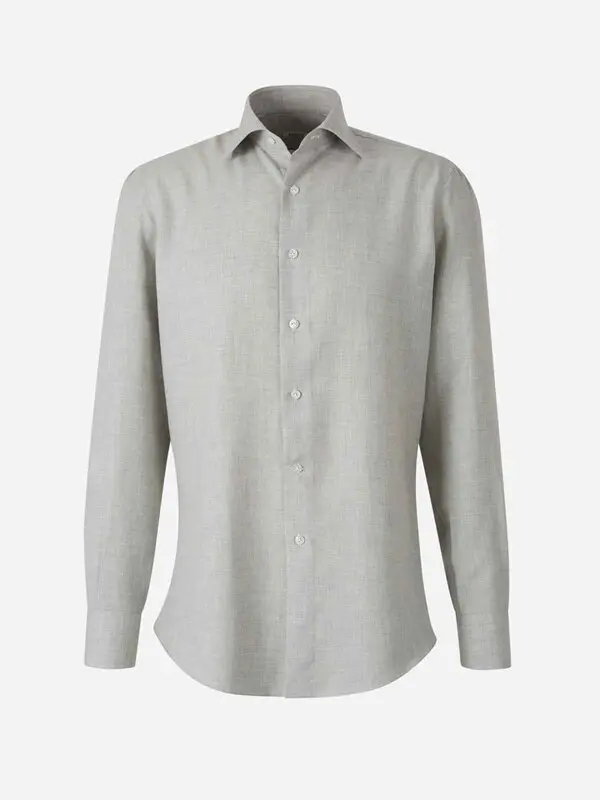 FRAY Cotton And Cashmere Shirt - Light Grey