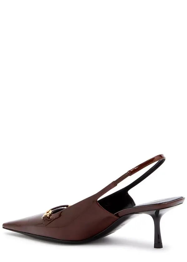 Saint Laurent Carine 55 Patent Leather Slingback Pumps