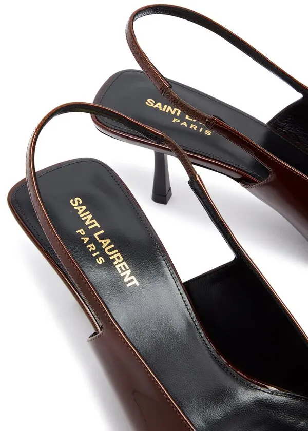 Saint Laurent Carine 55 Patent Leather Slingback Pumps