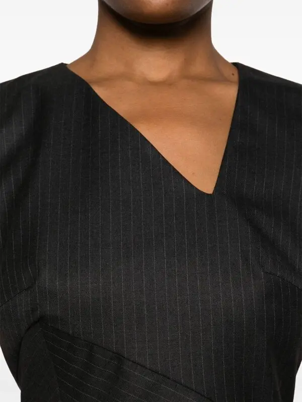 Alexander McQueen Pinstriped Midi Dress
