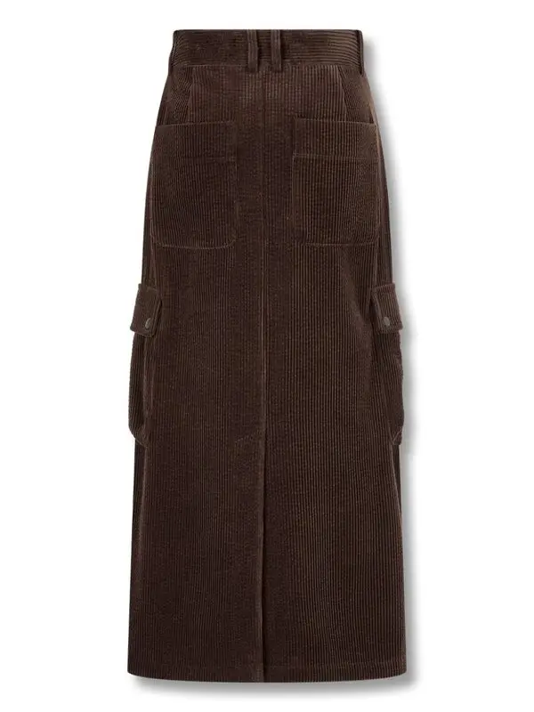 STUDIO TOMBOY Corduroy Cargo Skirt - Brown