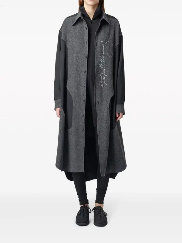 Yohji Yamamoto Abstract-print Wool Shirtdress