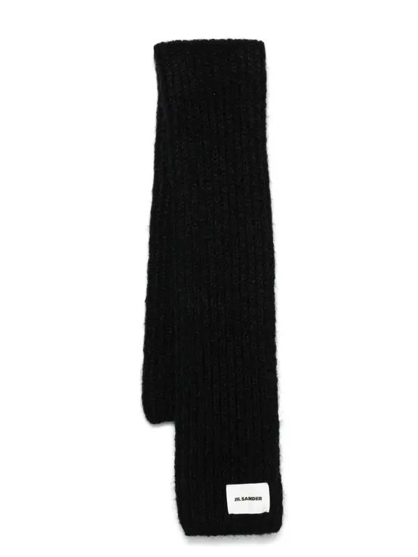 JIL SANDER Chunky Ribbed Scarf - Black