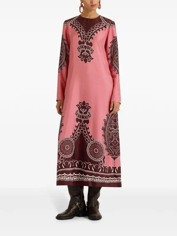 La DoubleJ Printed Flared Dress - Pink