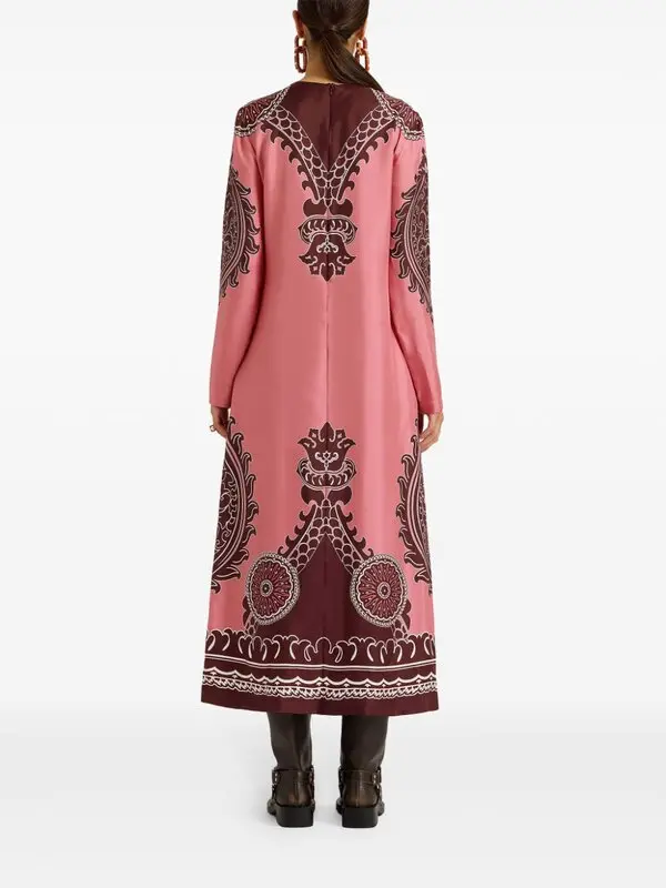La DoubleJ Printed Flared Dress - Pink