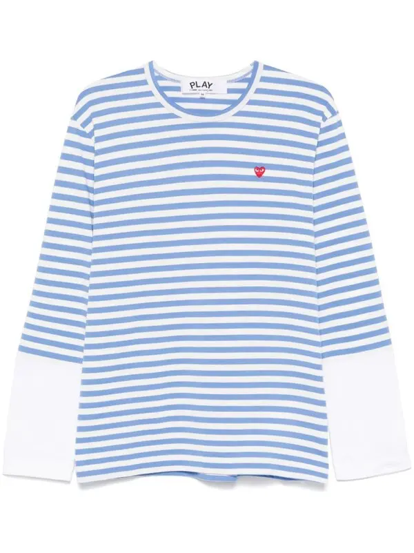 Play Comme Des Garcon Mini Heart-patch T-shirt - Blue