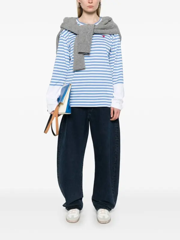 Play Comme Des Garcon Mini Heart-patch T-shirt - Blue