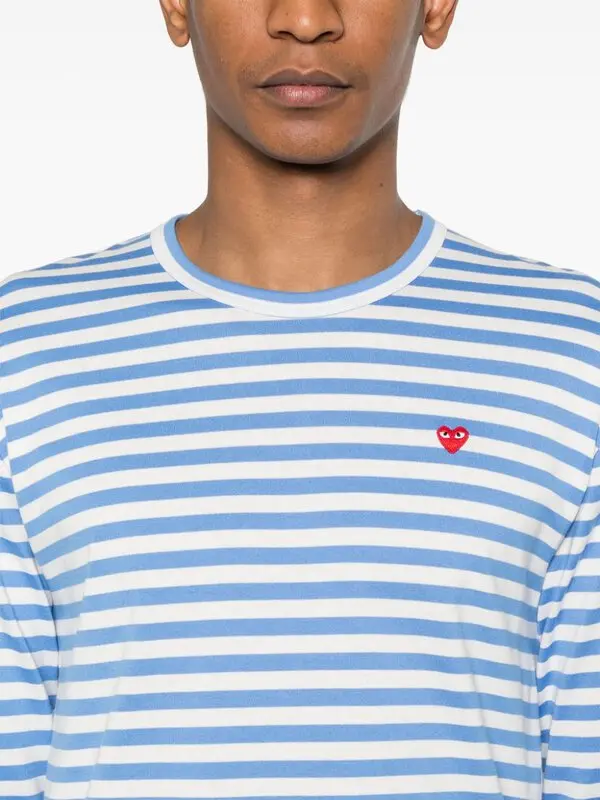 Play Comme Des Garcon Mini Heart-patch T-shirt - Blue