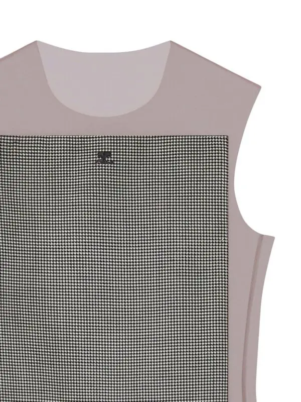COURREGES Illusion Houndstooth Bodysuit - Black