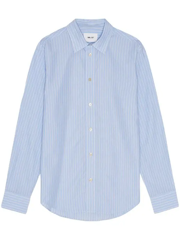 Nn07 Striped Long-sleeves Shirt - Blue