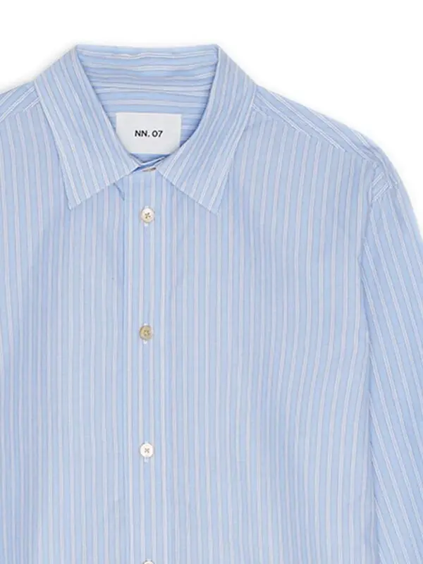 Nn07 Striped Long-sleeves Shirt - Blue