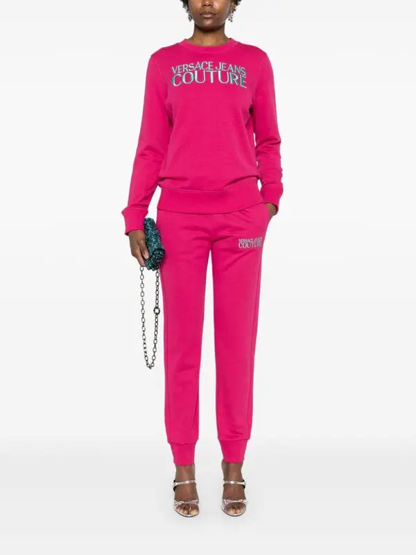 Versace Logo-embroidered Sweatshirt - Pink