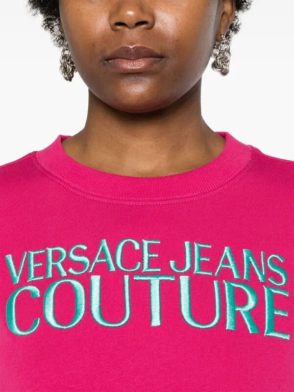 Versace Logo-embroidered Sweatshirt - Pink