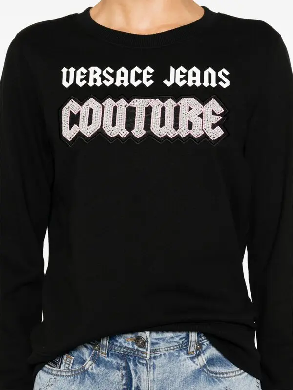 Versace Bead-embellished Sweatshirt - Black